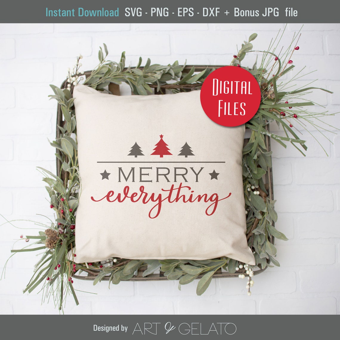 Merry Everything SVG Digital Cut file Christmas Sign | Etsy