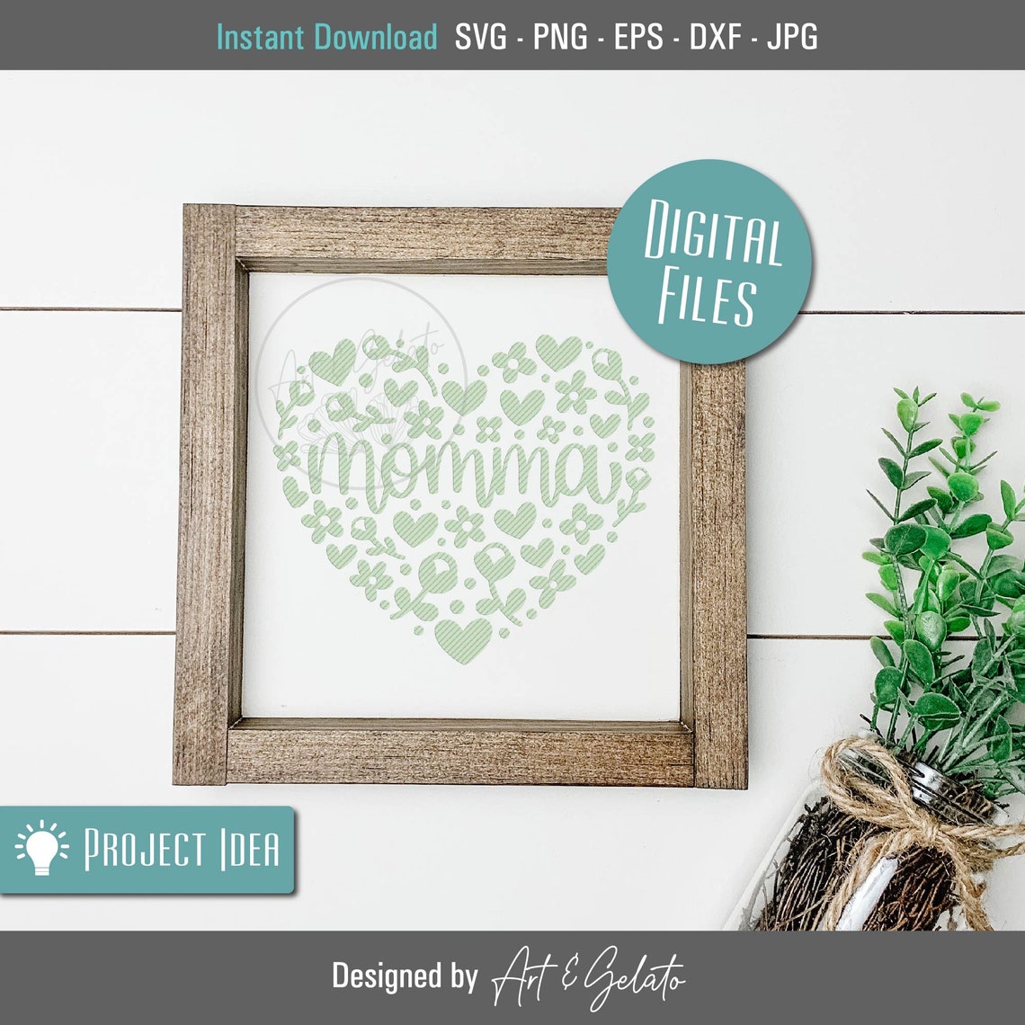 Momma Floral Heart Svg Momma SVG Happy Mother's Day Svg - Etsy