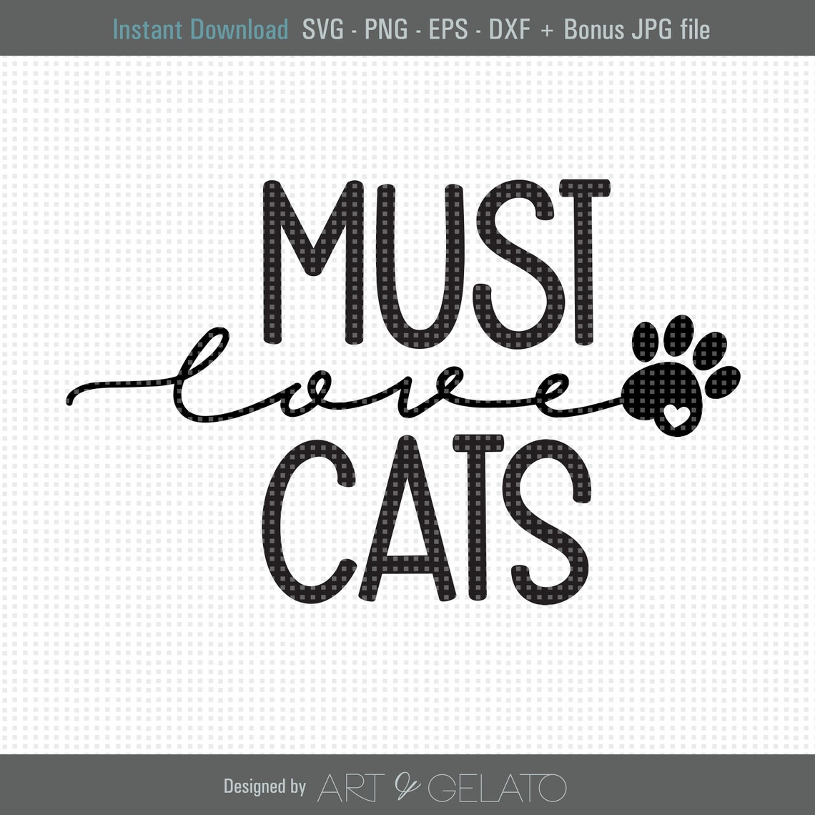 Must Love Cats SVG Love Cats Svg Cat Paw Print Svg Paw Svg - Etsy