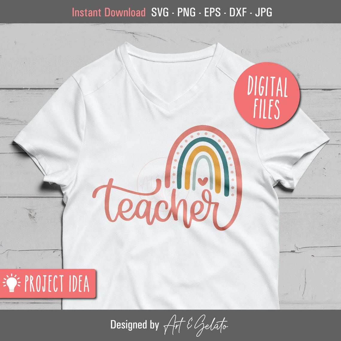 Teacher Boho Rainbow SVG Teacher SVG School Teacher SVG | Etsy