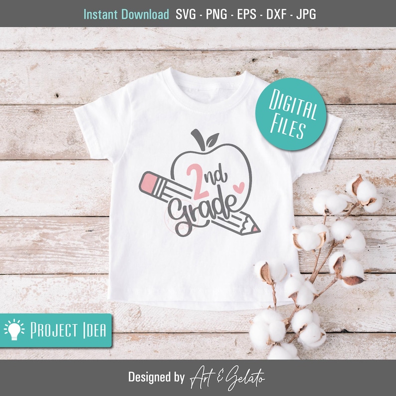2nd Grade Apple SVG Second Grade Svg First Day of School - Etsy