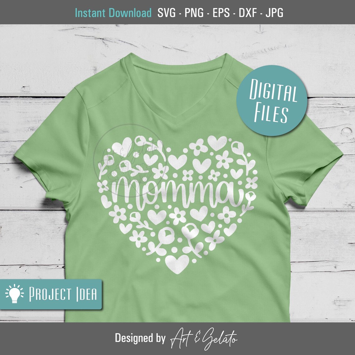 Momma Floral Heart Svg Momma SVG Happy Mother's Day Svg - Etsy