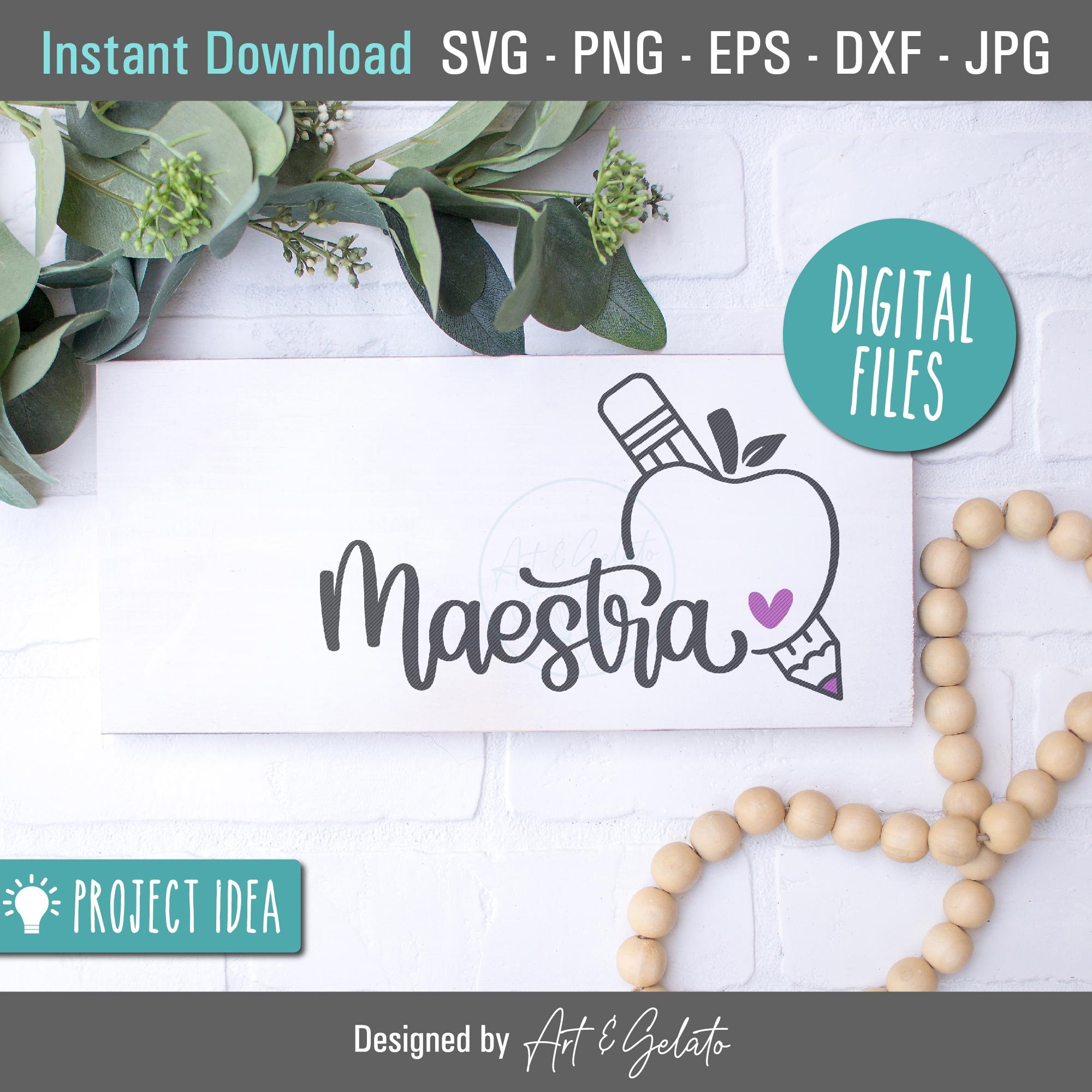 Maestra Manzana Lápiz SVG Teacher Spanish SVG Maestra SVG - Etsy México