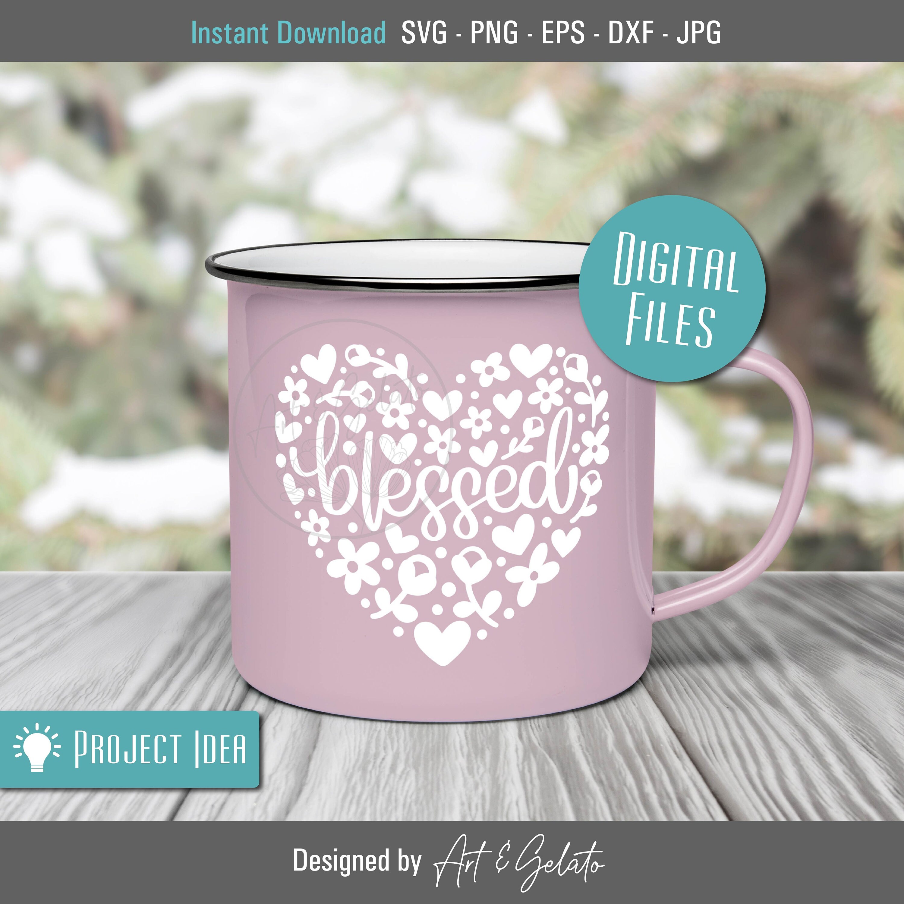 Buy Blessed Floral Heart SVG Blessed Svg Floral Heart Svg Online in ...