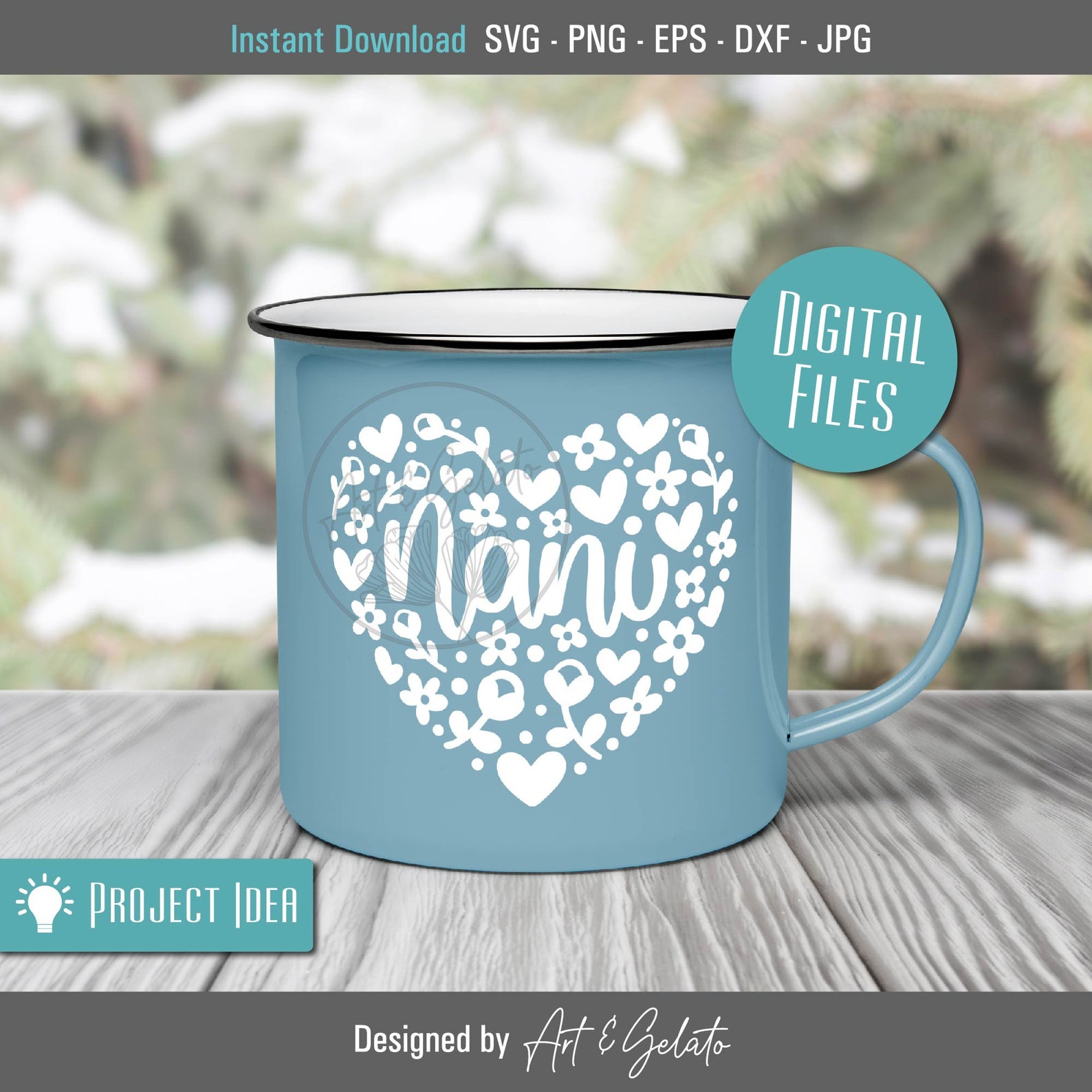 Nani Floral Heart SVG, Nani Svg, Grandma Svg, Happy Mother's Day Svg ...