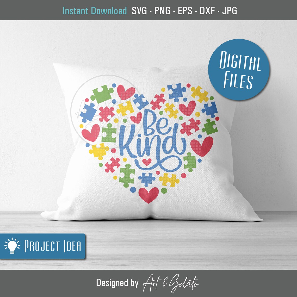 Be Kind Autism Heart SVG Autism SVG Autism Awareness SVG | Etsy