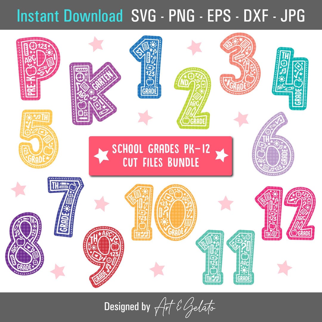 School Grades Bundle, School Shirt Bundle Svg, Back to School Bundle ...