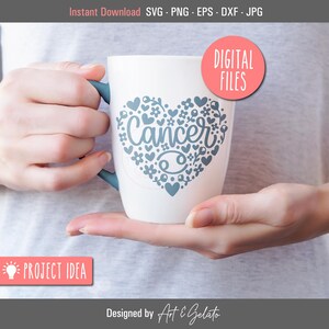 Cancer Floral Heart SVG, Cancer SVG, Horoscope Sign SVG, Zodiac Svg ...