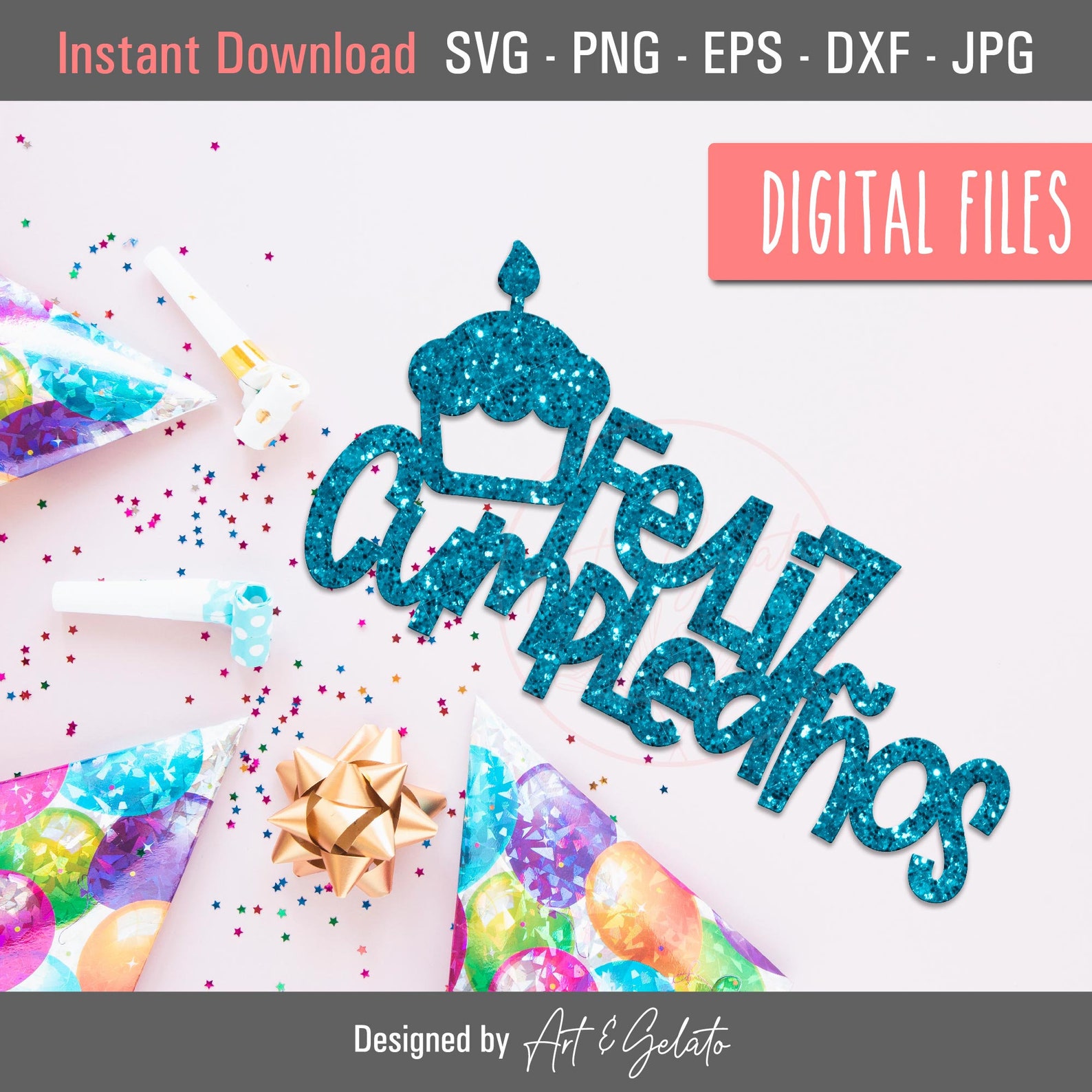 Feliz Cumpleaños Cupcake SVG, Happy Birthday Spanish Svg, Birthday ...