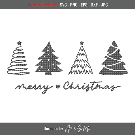 Merry Christmas Trees SVG Christmas Trees Svg Merry - Etsy