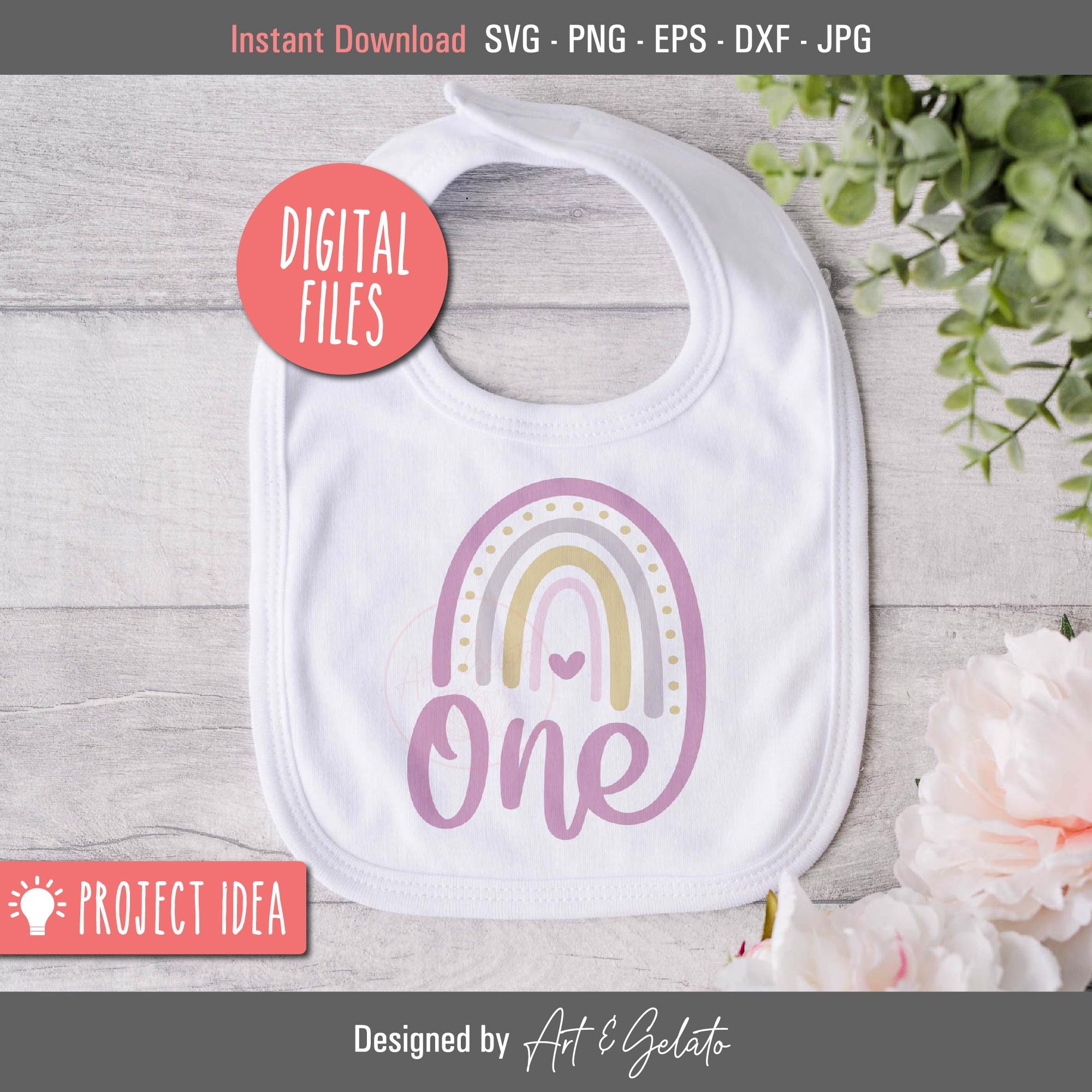 One Rainbow Birthday SVG Baby Girl 1st Birthday SVG Boho - Etsy