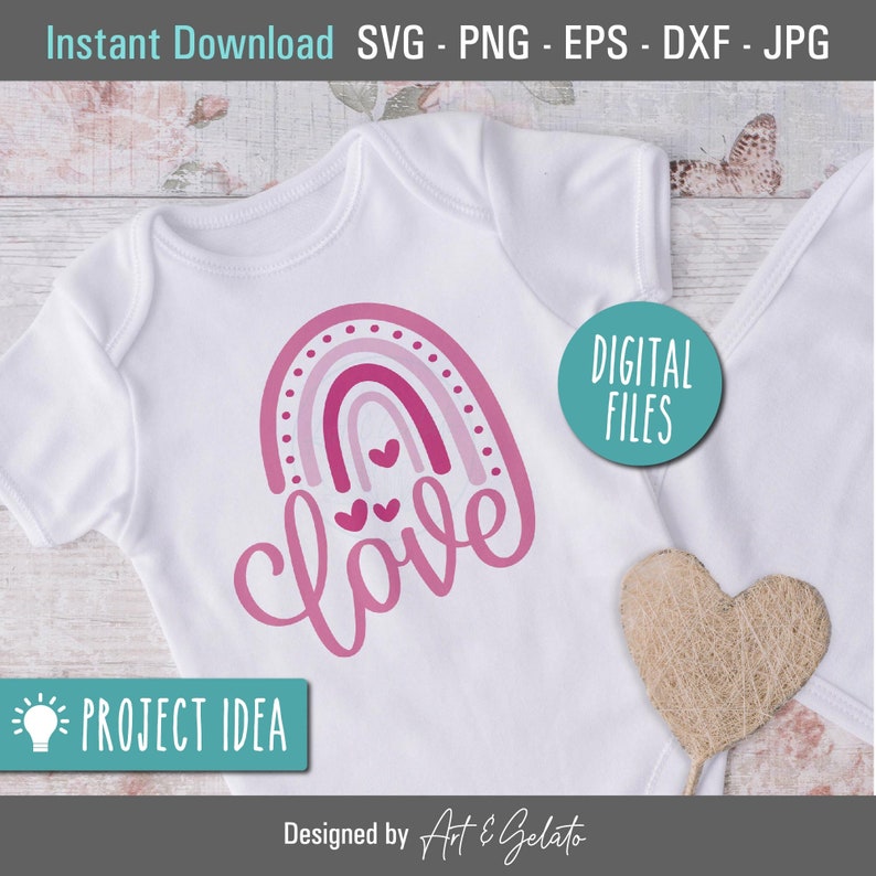 Love Rainbow SVG Valentine's Day Svg Rainbow Love Svg - Etsy