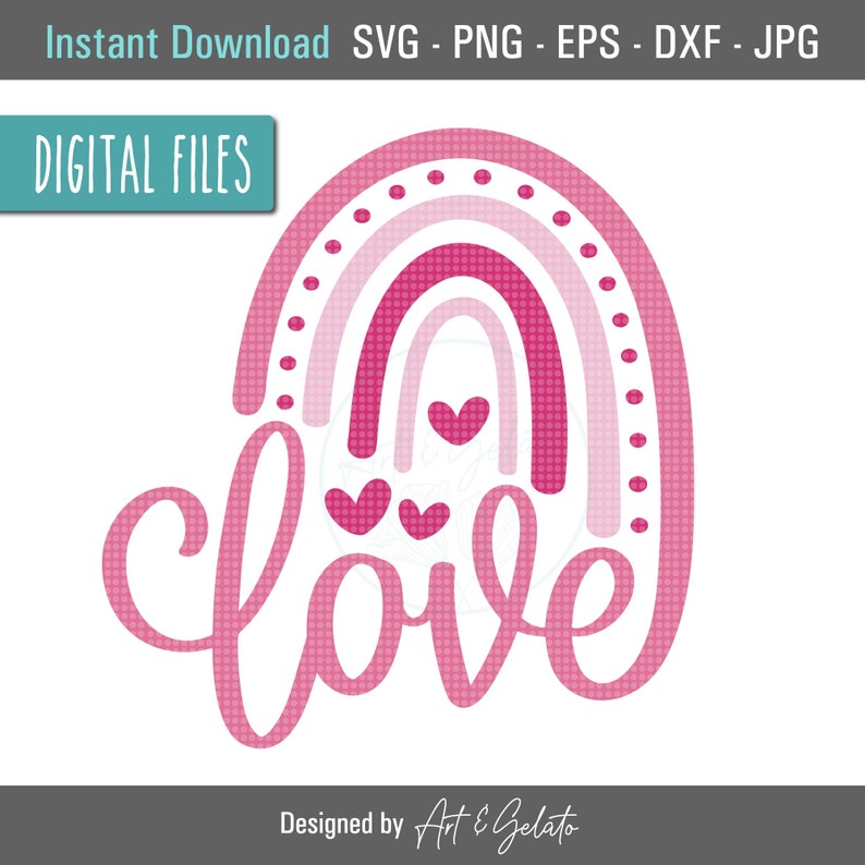 Love Rainbow SVG Valentine's Day Svg Rainbow Love Svg - Etsy