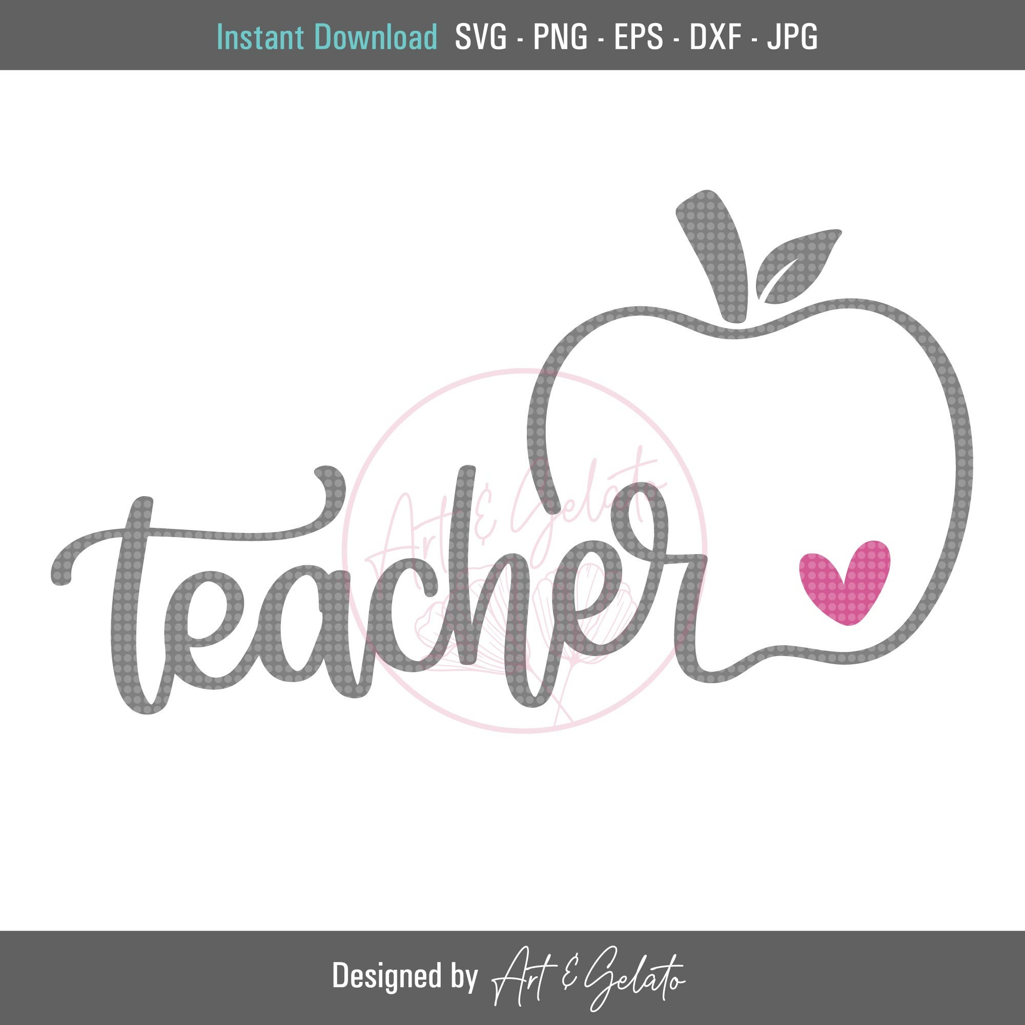 Teacher Apple Black And White