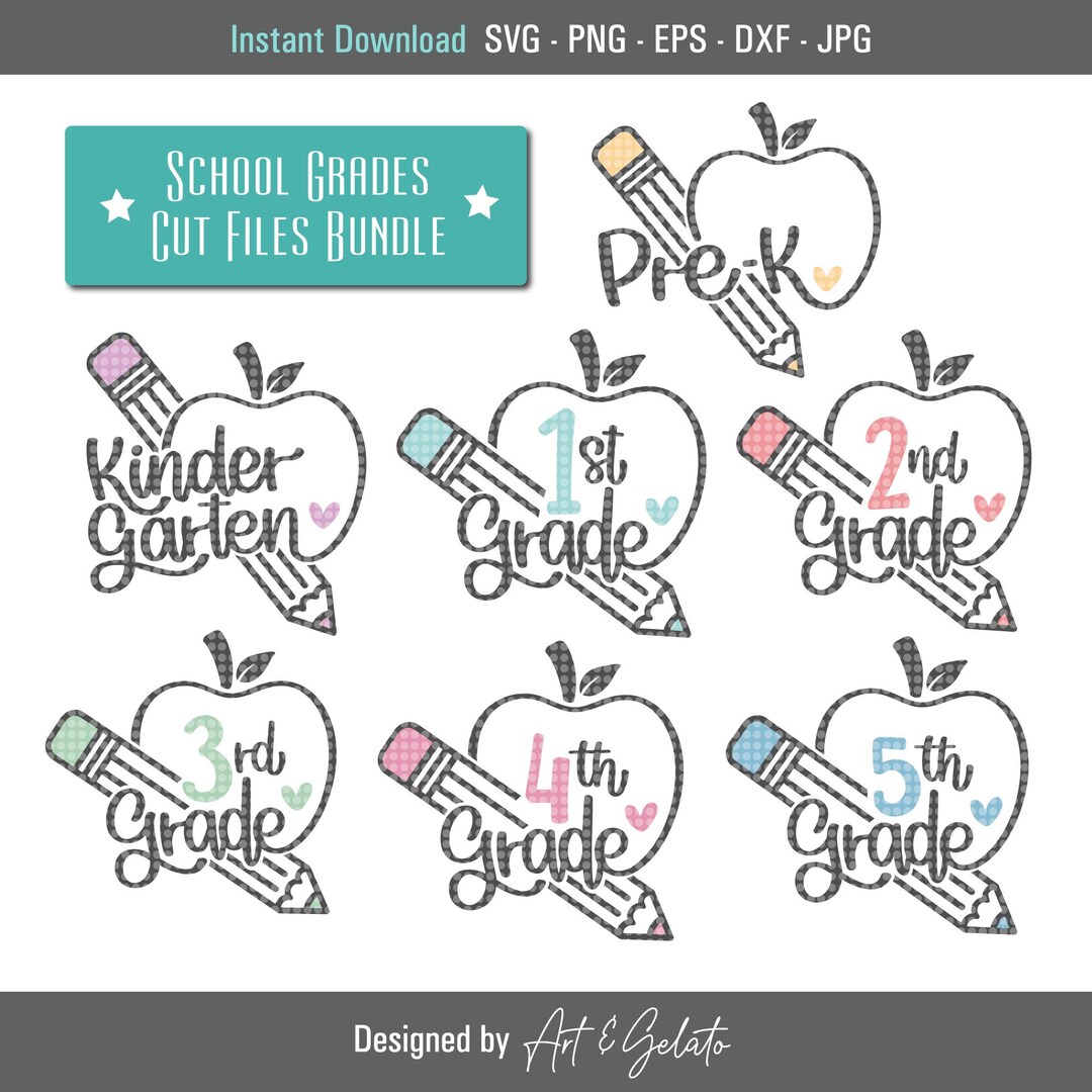 School Grades Bundle Svg, School Shirt Bundle Svg, Back to School ...