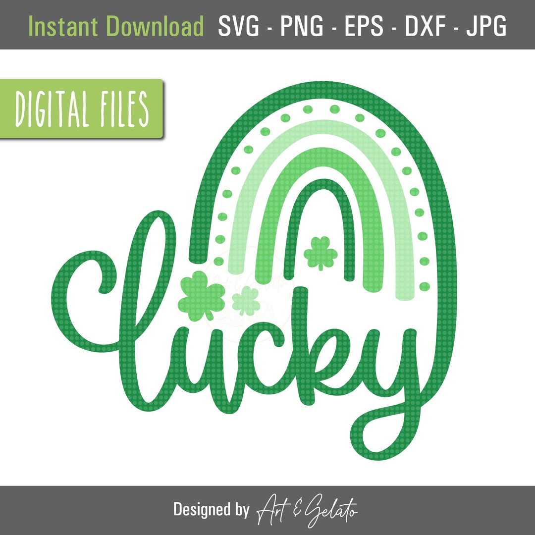 Lucky Rainbow SVG, St Patrick's Day Svg, Rainbow Lucky Svg, Boho ...