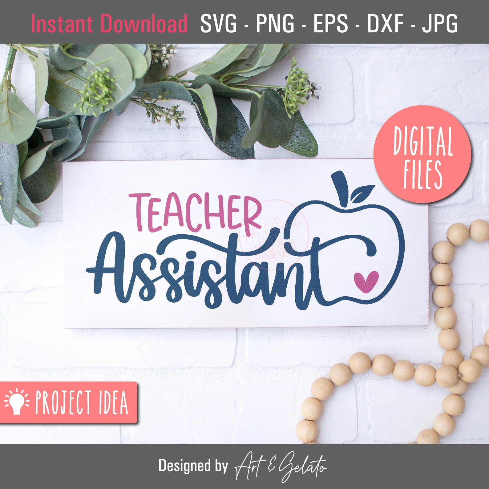 Teacher Assistant Apple SVG Assistant Outline Svg TA Svg - Etsy