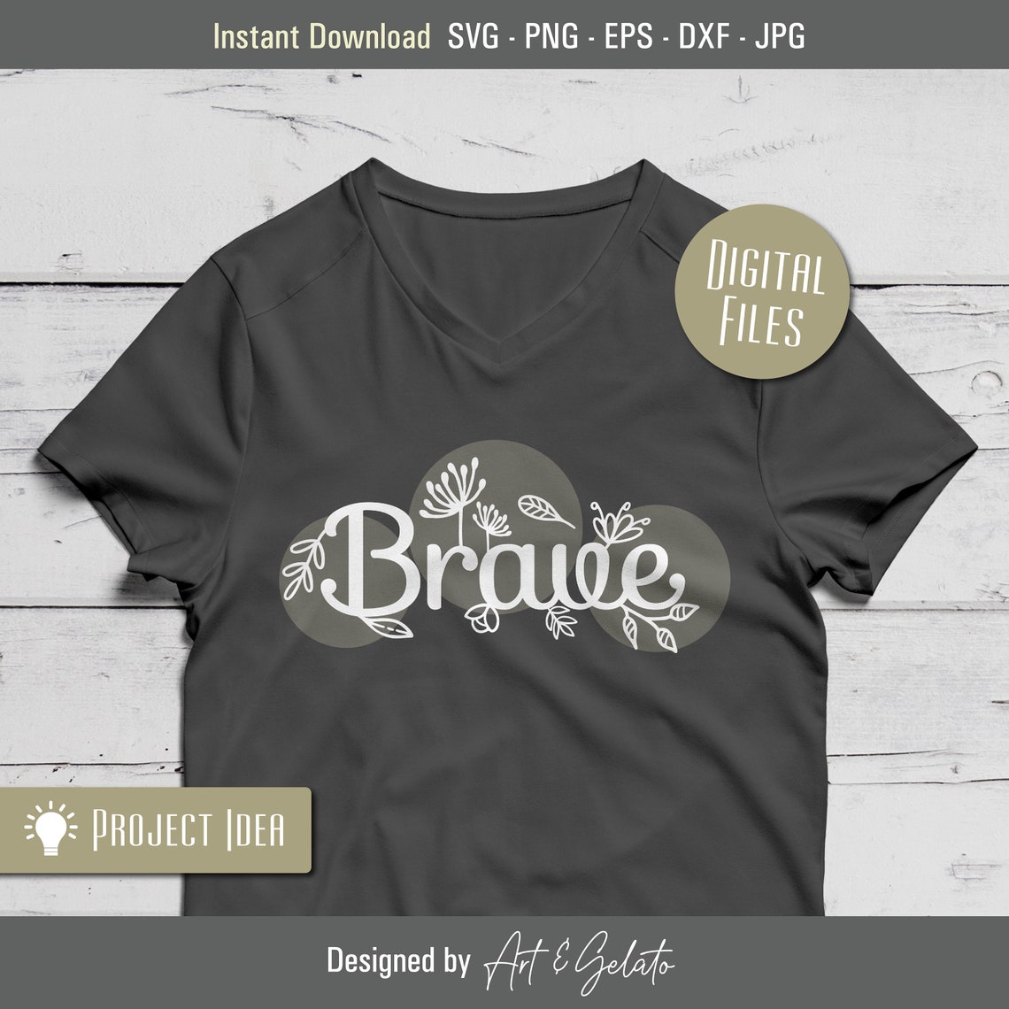 Brave SVG, Be Brave Svg, Brave Floral Svg, Floral Svg, Strong Svg, She ...