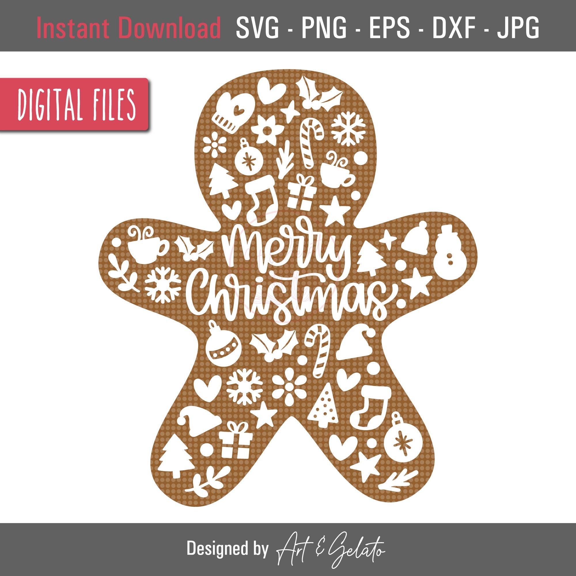 Merry Christmas Gingerbread SVG Gingerbread SVG Gingerbread - Etsy