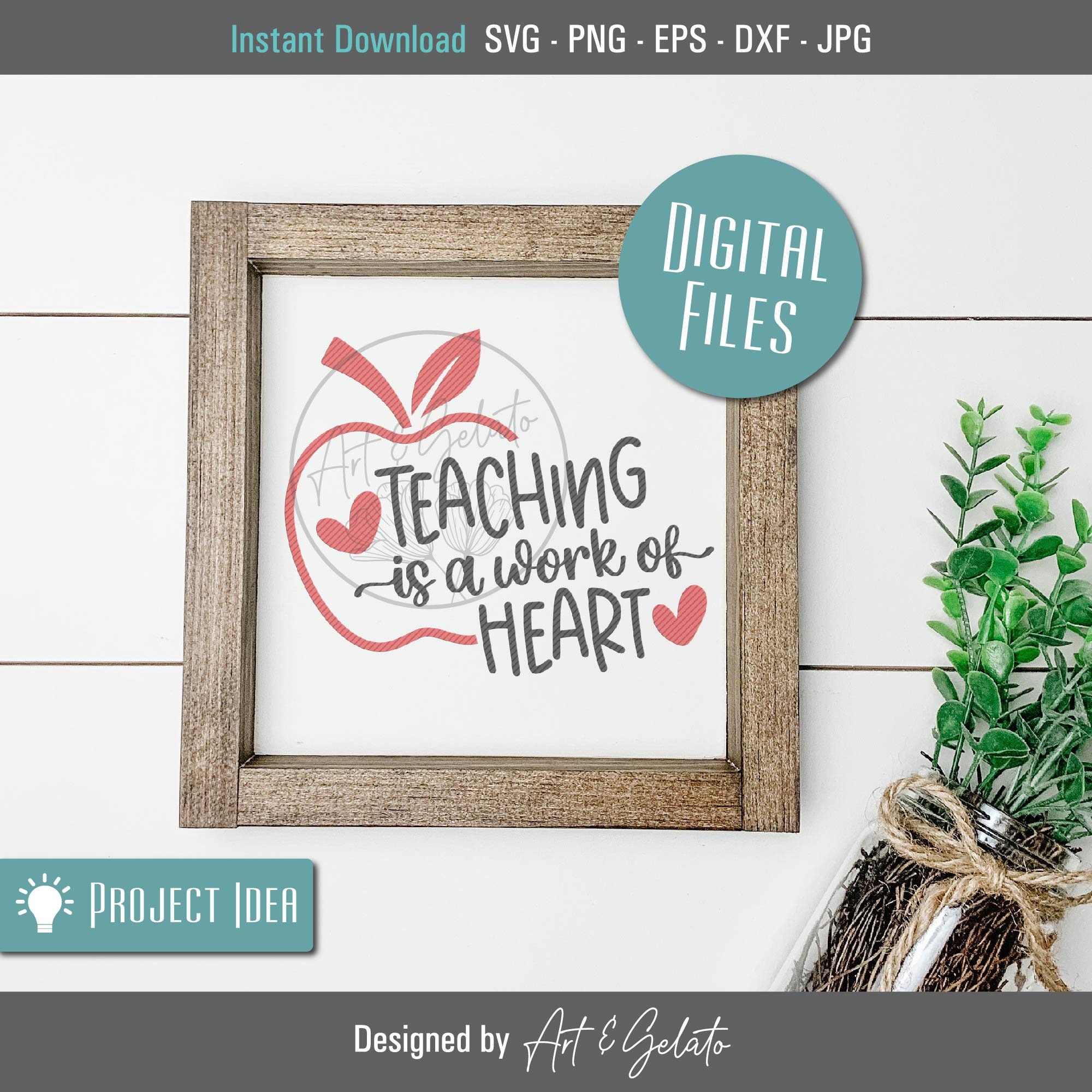Teaching is a Work of Heart SVG Teacher Apple SVG Teacher - Etsy Canada
