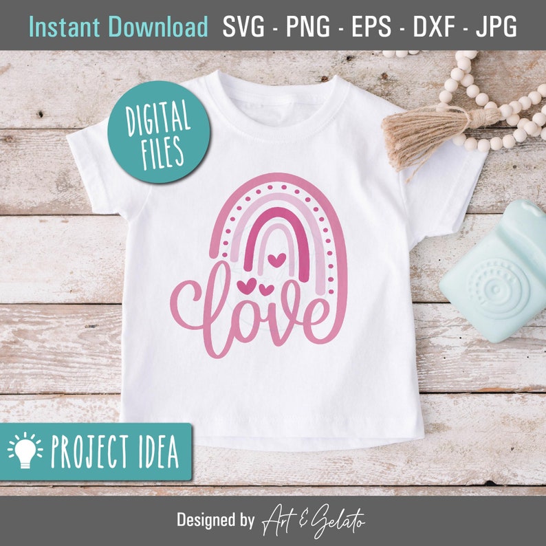 Love Rainbow SVG Valentine's Day Svg Rainbow Love Svg - Etsy