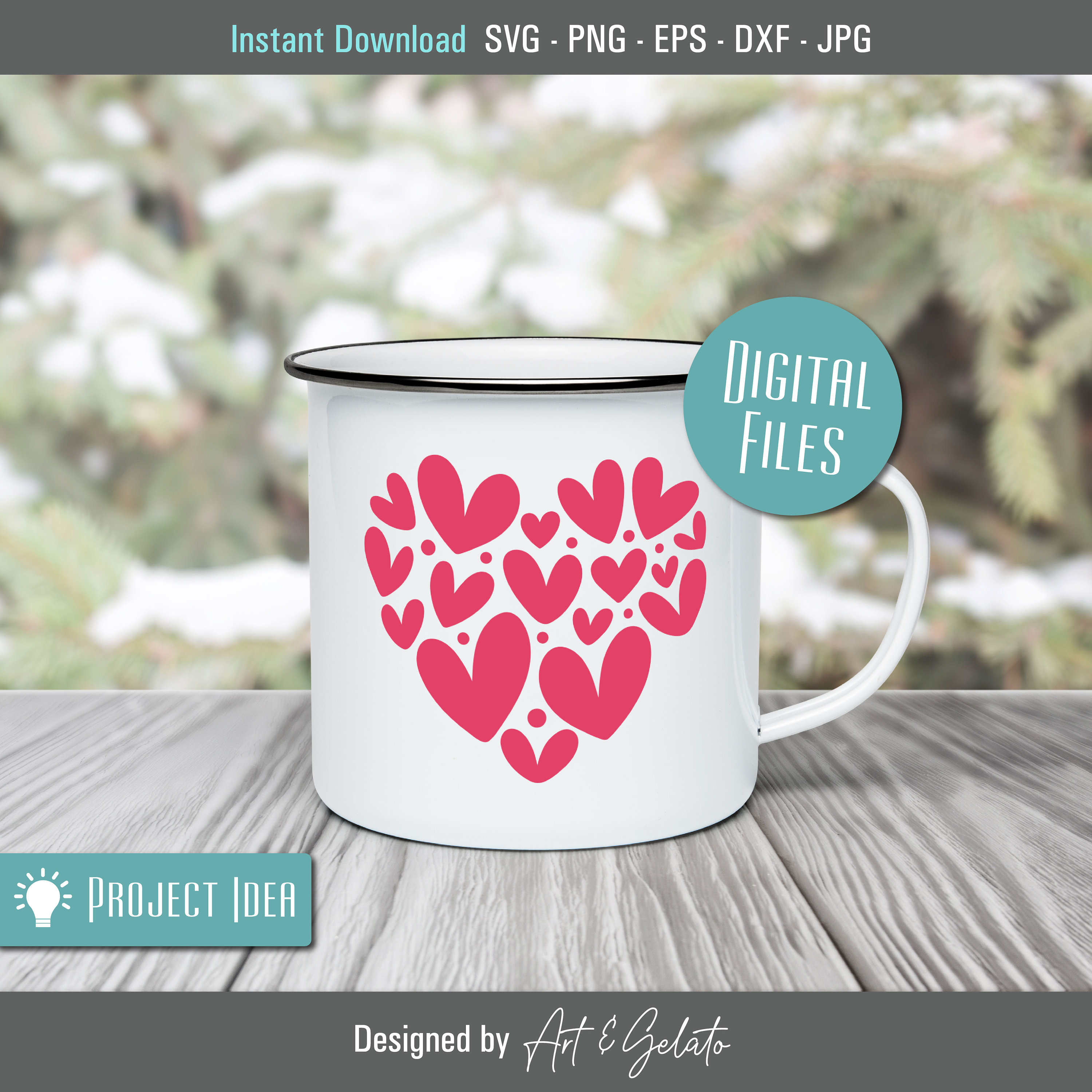 Corazón de Corazones SVG Corazón SVG San Valentín Día SVG - Etsy México