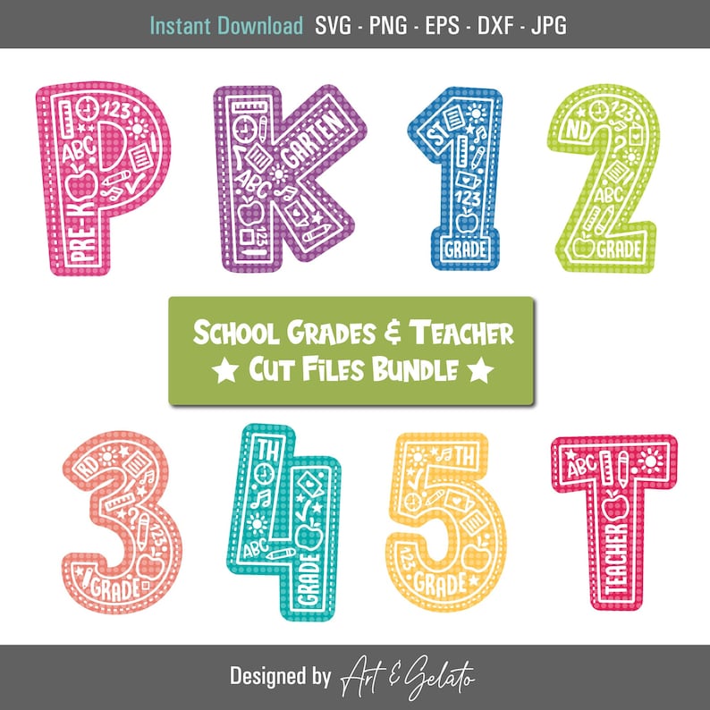 School Grades Bundle Svg, School Shirt Bundle Svg, Back to School ...