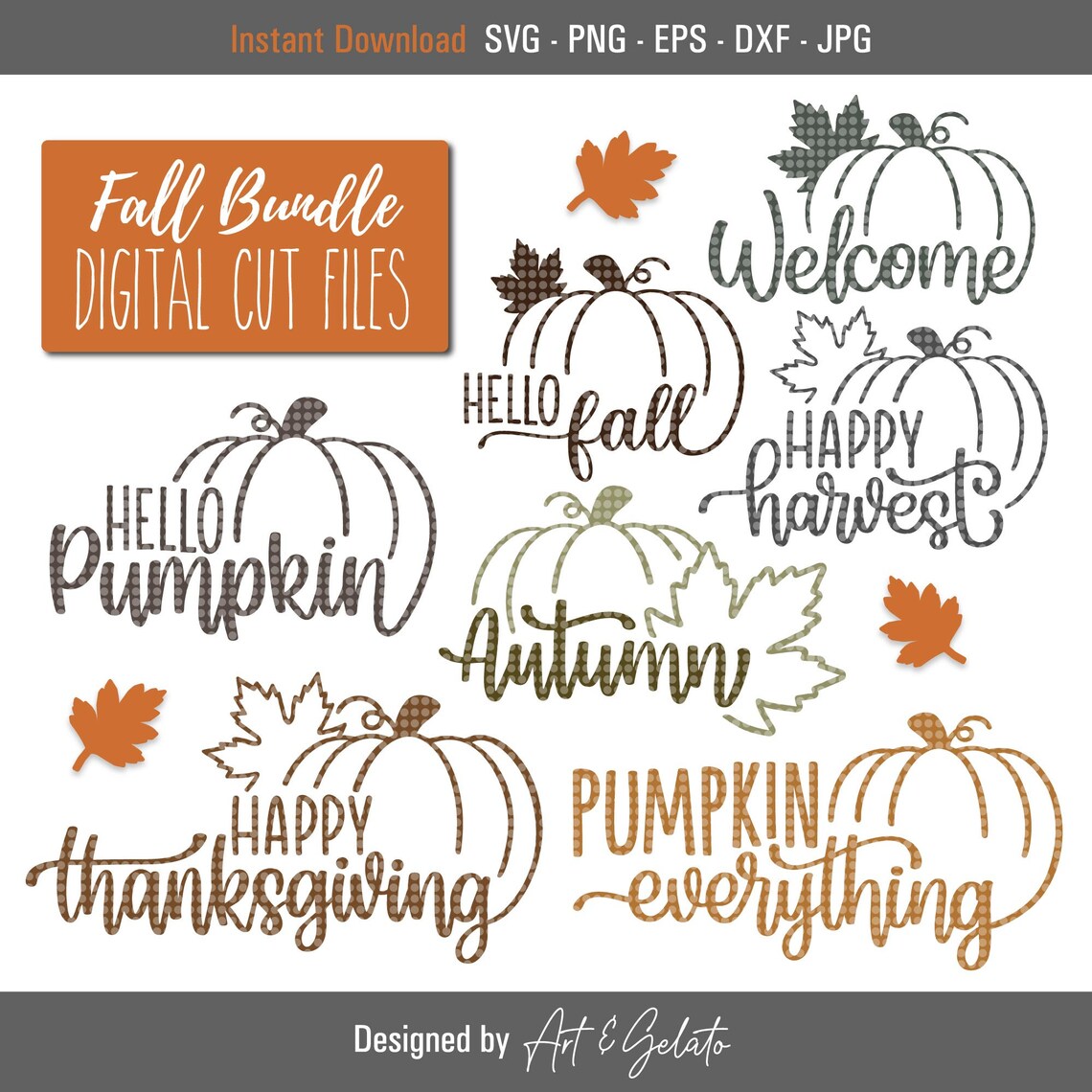 Fall Bundle SVG, Fall Pumpkin SVG Bundle, Fall Decor Signs Bundle, Fall ...