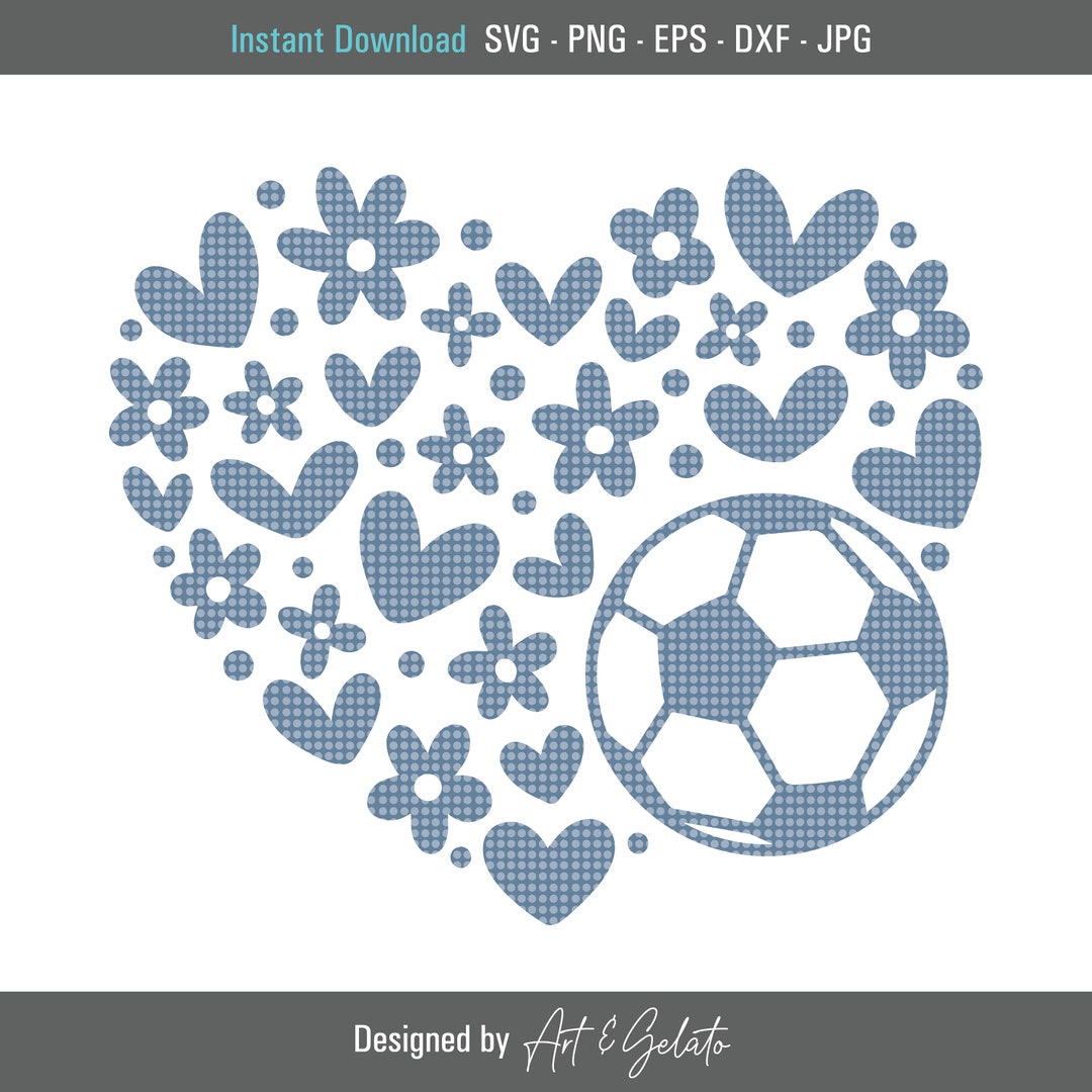 Soccer Floral Heart SVG, Soccer Love Svg, Soccer Girl Svg, Girls Love ...