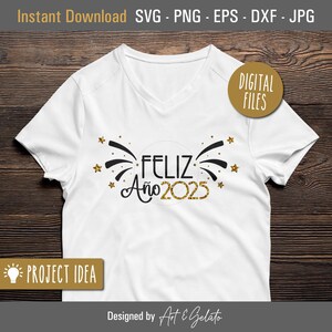 Feliz Año 2025 SVG, Happy New Year 2025 Svg, Spanish New Year 2025 Svg ...