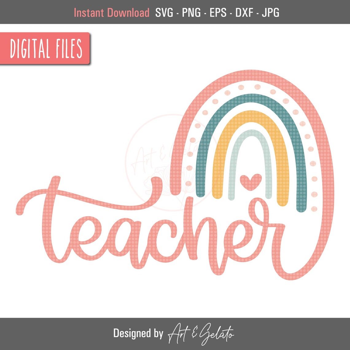 Teacher Boho Rainbow SVG Teacher SVG School Teacher SVG | Etsy