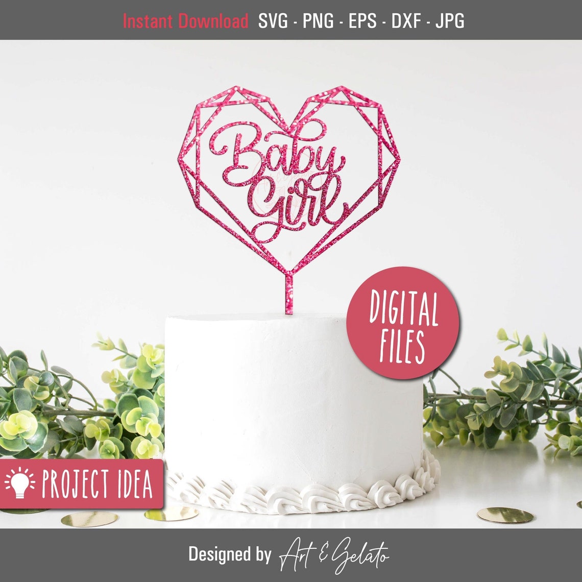 Baby Girl SVG Cake Topper Svg Baby Shower Cake Topper Svg - Etsy