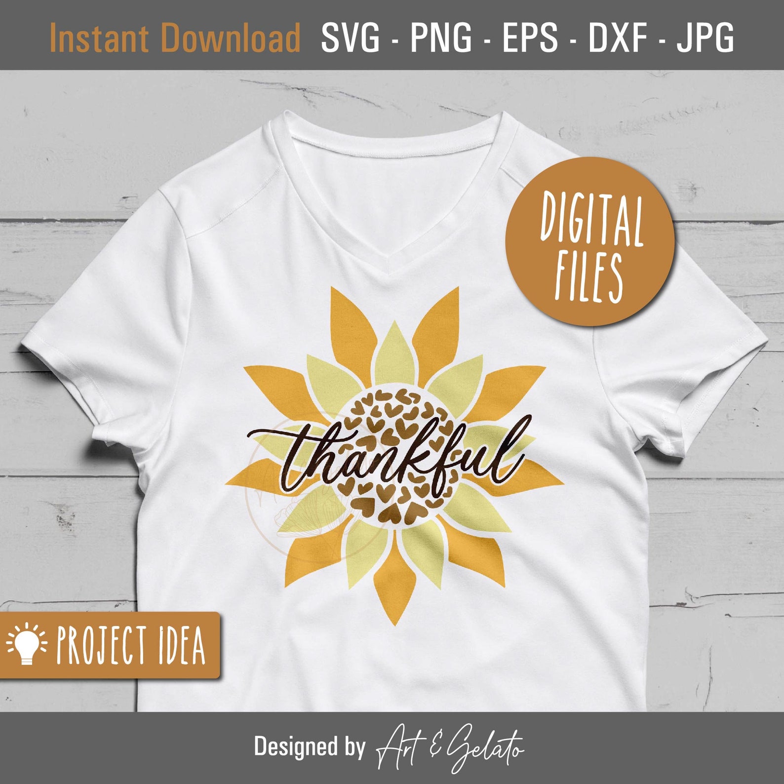 Thankful Sunflower SVG Sunflower Svg Fall Svg Sunflower - Etsy