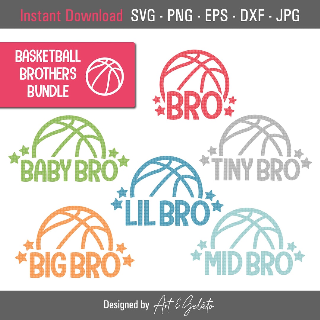 Basketball Brothers Bundle SVG, Basketball Bros SVG, Basketball Family ...