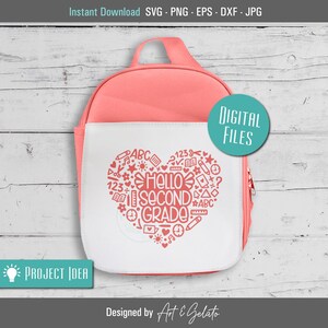 Hello Second Grade Svg, Hello 2nd Grade Heart Svg, 2nd Grader Shirt Svg ...