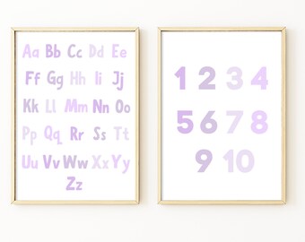 Sage Green Alphabet and Number Print ABC 123 Boys Nursery - Etsy