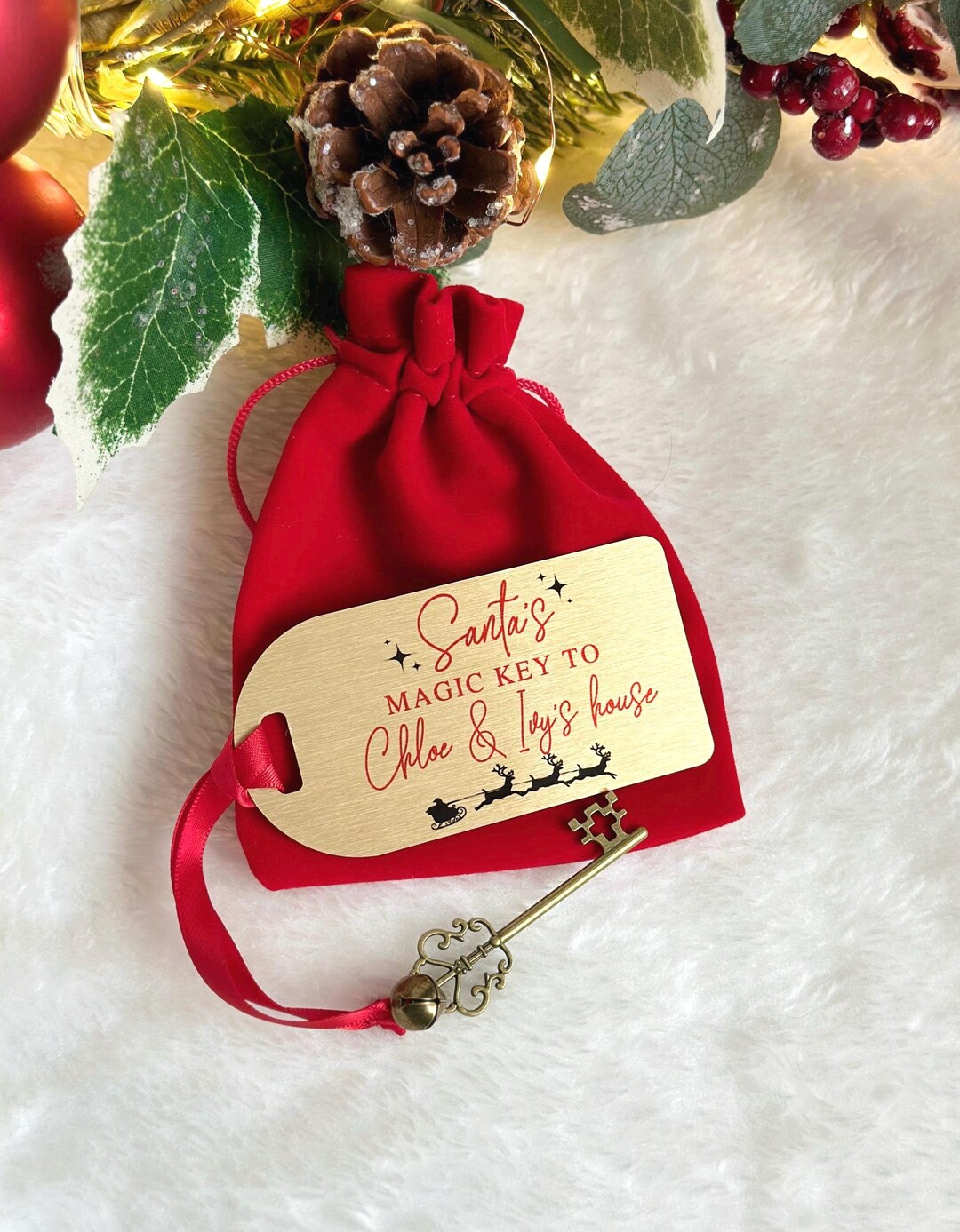 Personalised Santa’s Magic Key, Father Christmas Xmas Magic Key Hanger ...