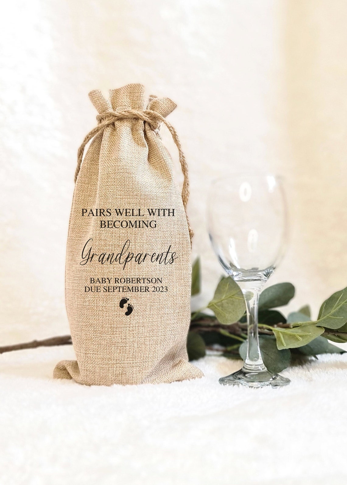 Wine Bottle Pregnancy Announcement, Wine Bag Pregnant Reveal ...