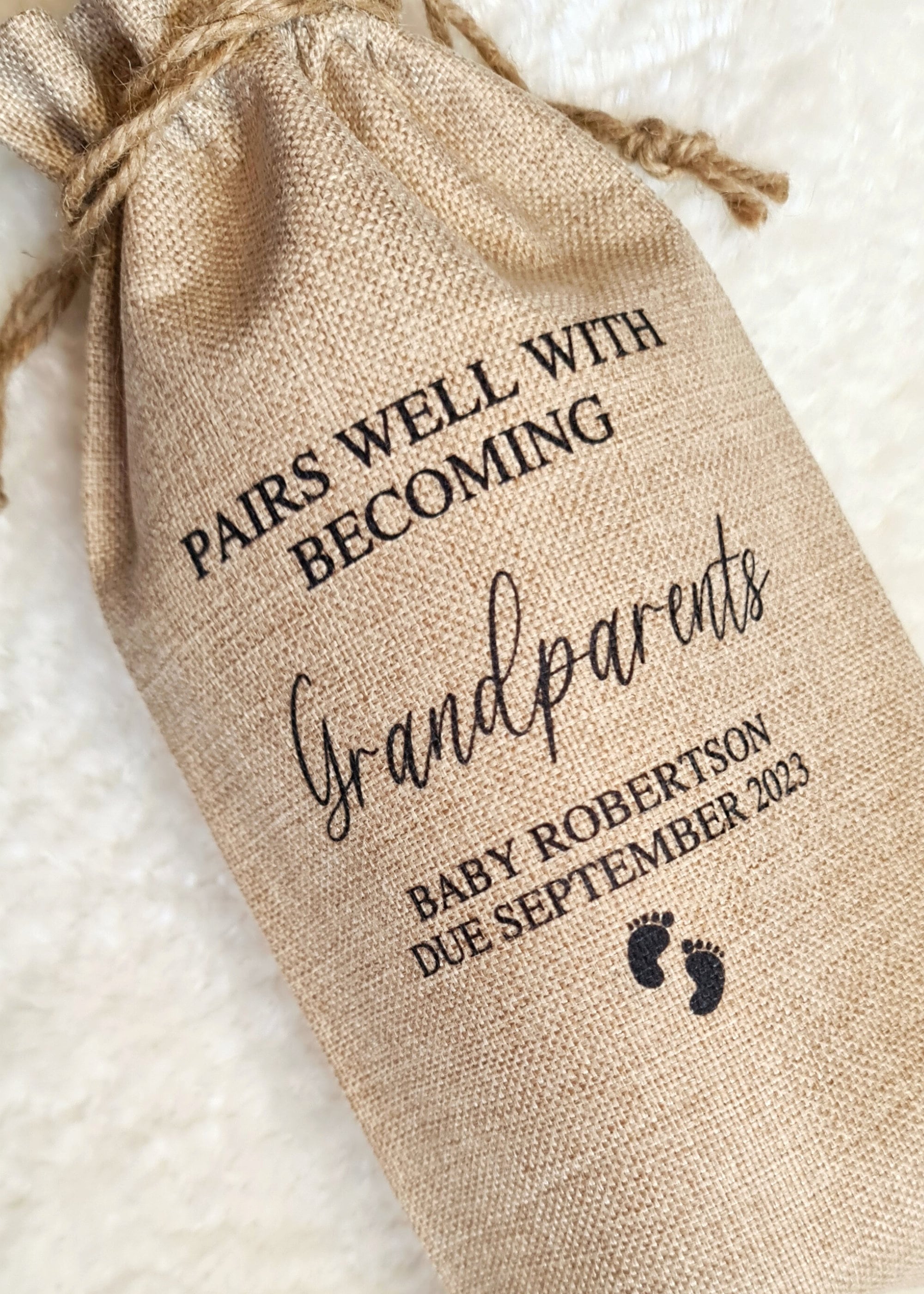 Wine Bottle Pregnancy Announcement, Wine Bag Pregnant Reveal ...
