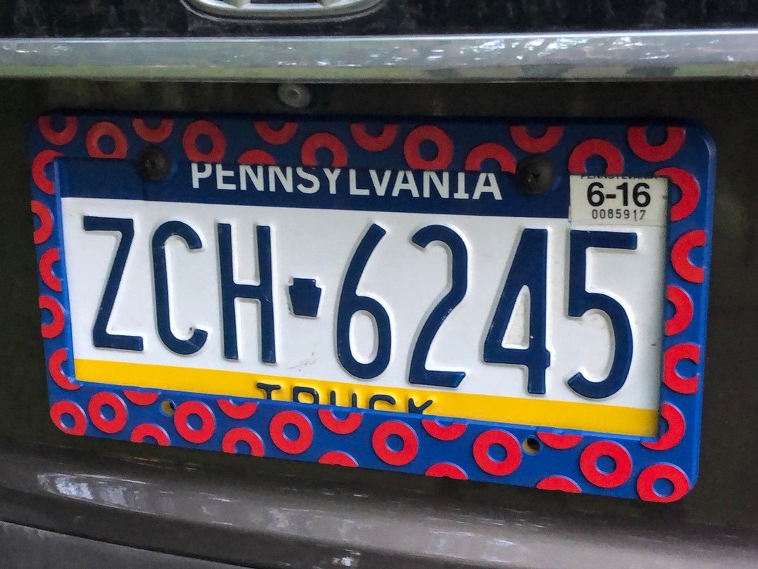 Phish-inspired License Plate Frame - Raised Red Donut Pattern, Made in ...