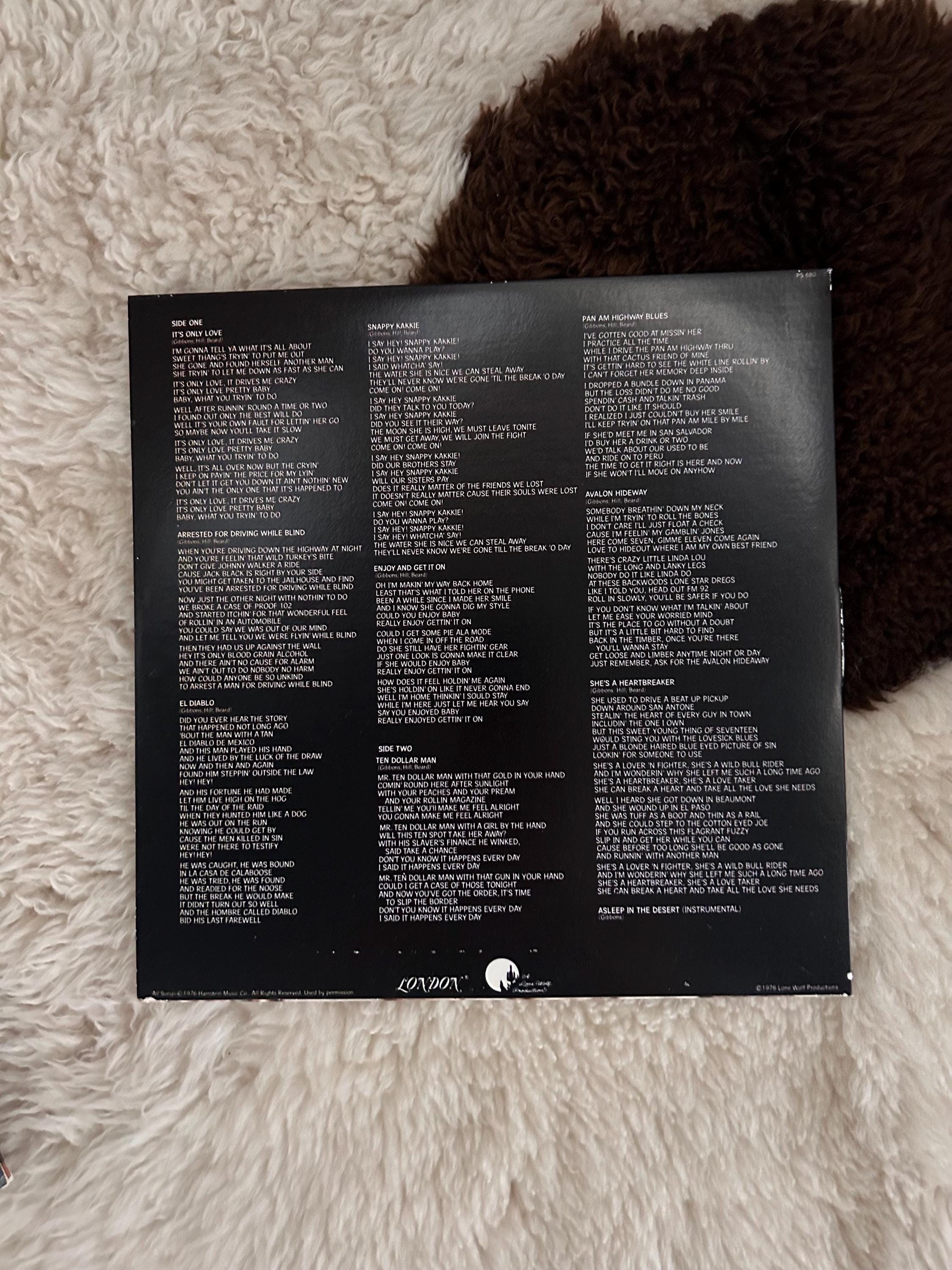 ZZ Top-tejas Vinyl Album-ps 680 - Etsy