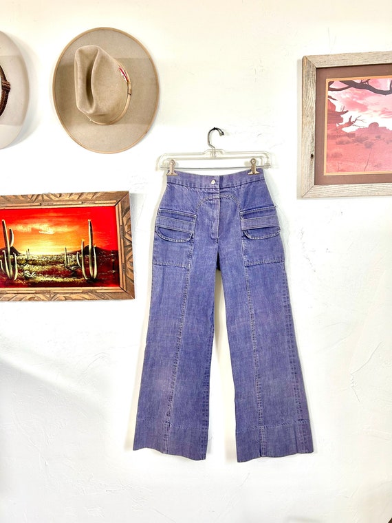 Vintage 70s High Waist Wide Leg Jeans 24x29 Gem