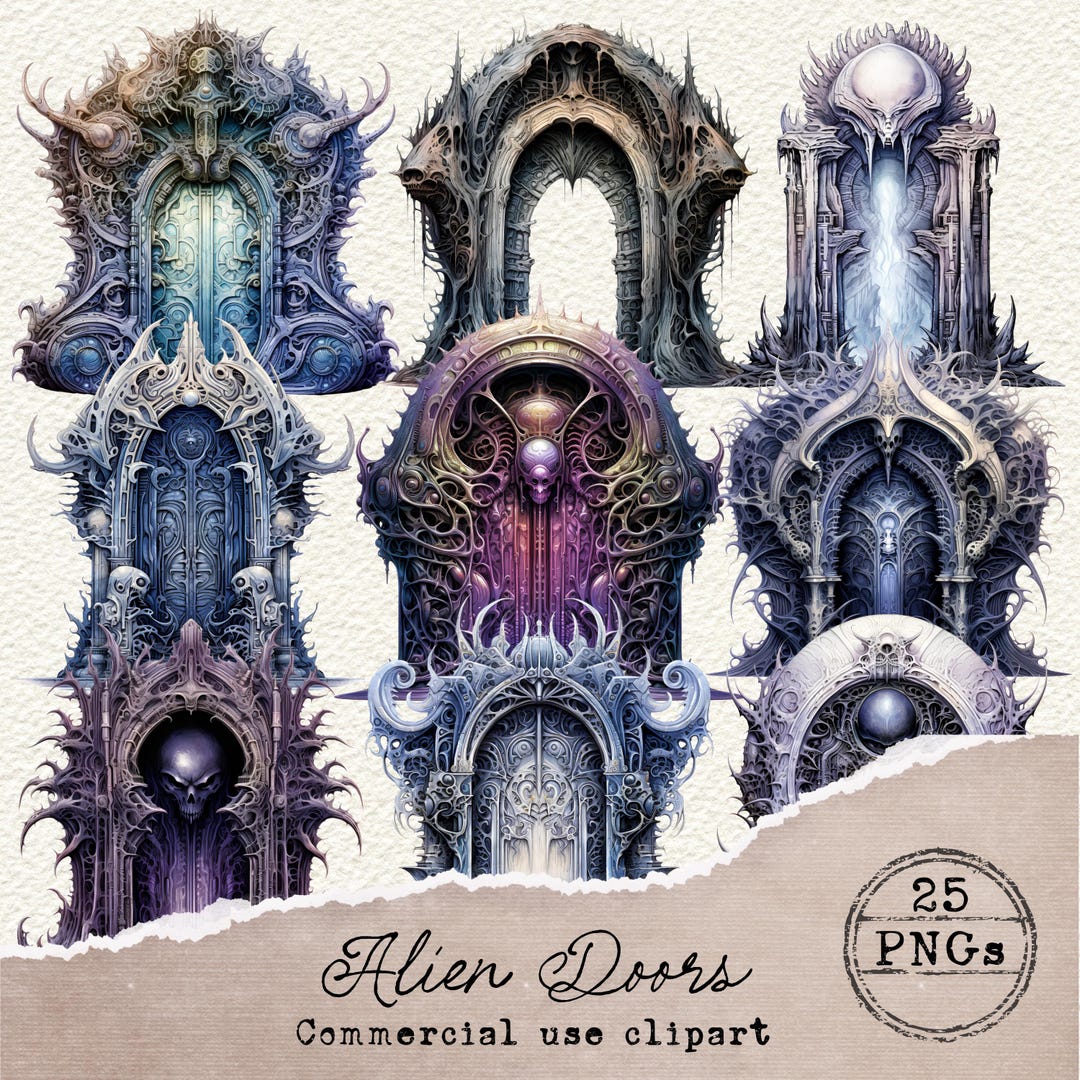 Alien Doors Clipart, Horror Clipart, Fantasy Clipart, Alien Clipart ...