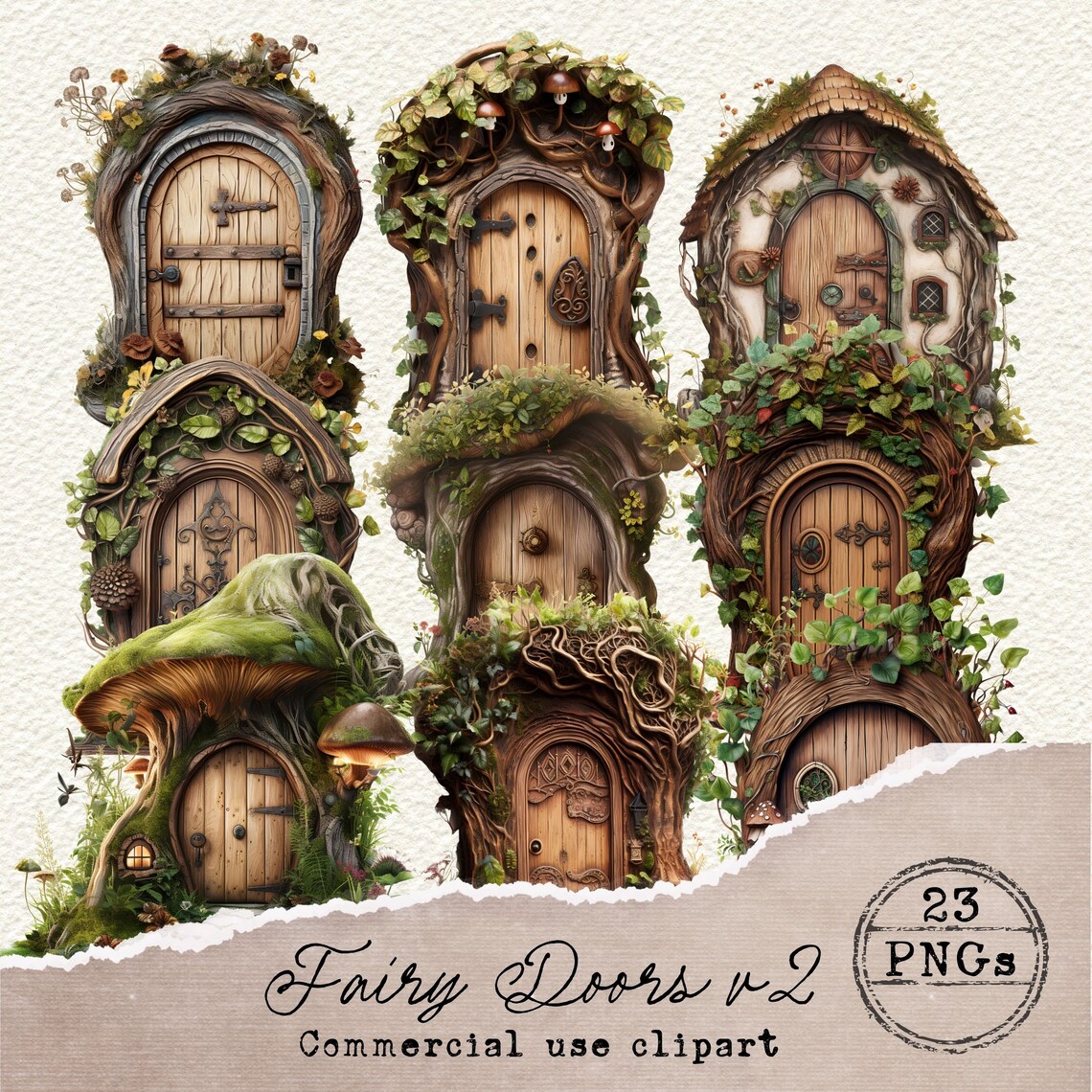 Fairy Doors Clipart, Fairy Door PNG, Fairy Door Diorama, Magical Forest ...
