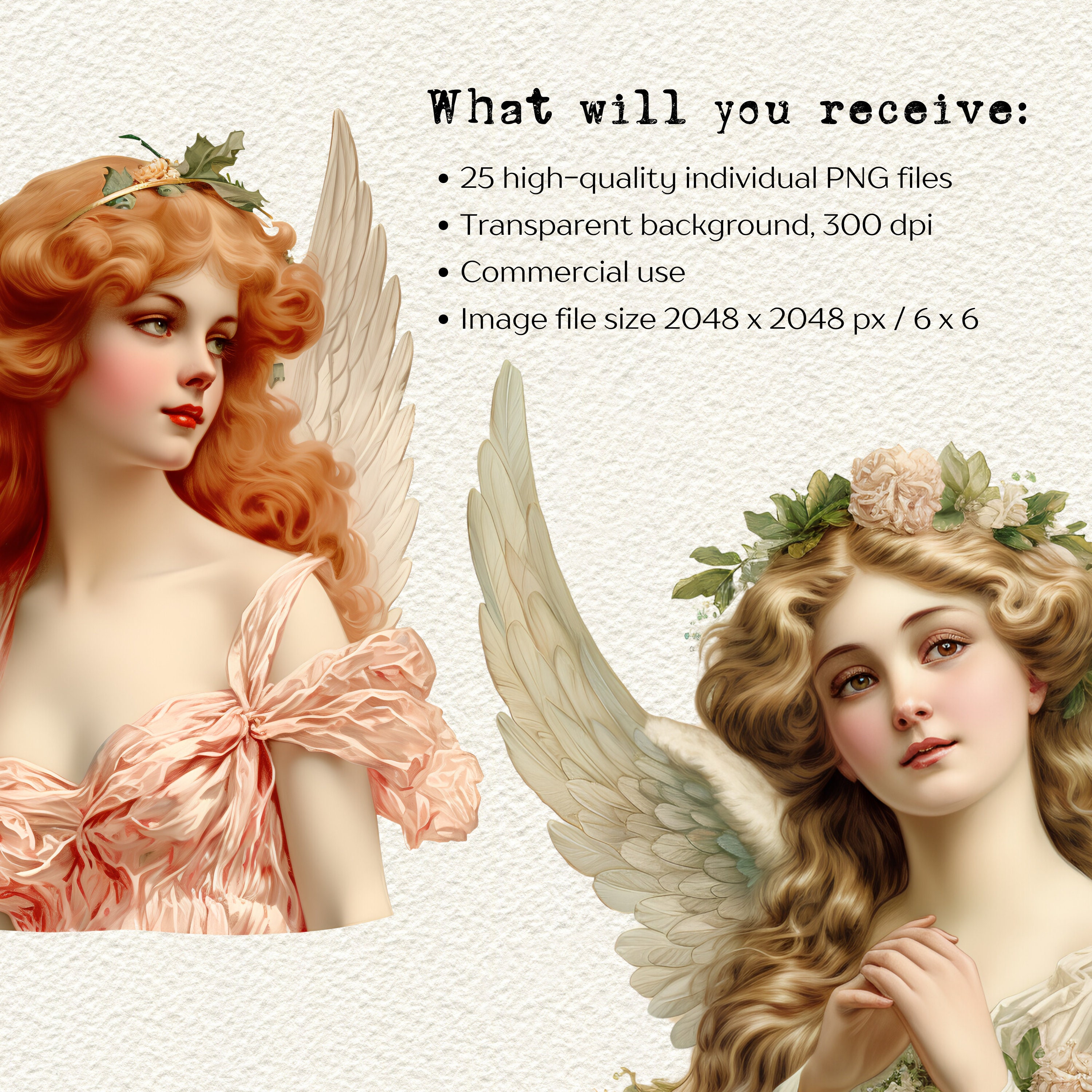 Victorian Clipart, Victorian Angel Ephemera, Vintage Clipart, Angel PNG ...