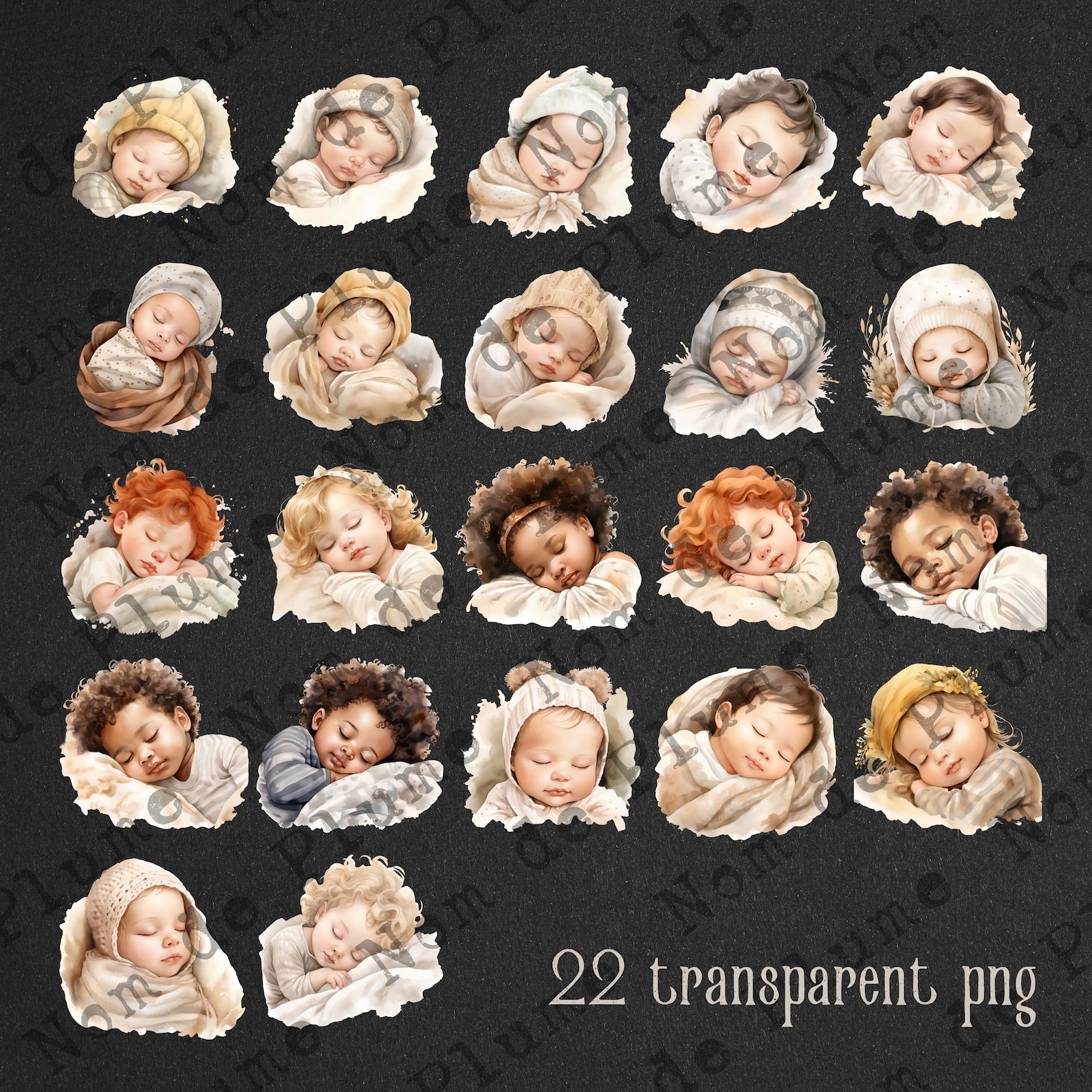 Baby Clipart PNG, Boho Baby Clipart, Sleeping Baby Clipart, Nursery ...