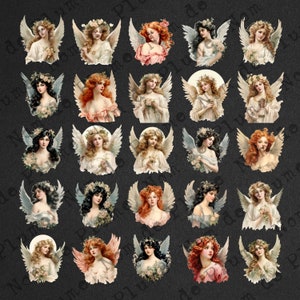 Victorian Clipart, Victorian Angel Ephemera, Vintage Clipart, Angel PNG ...
