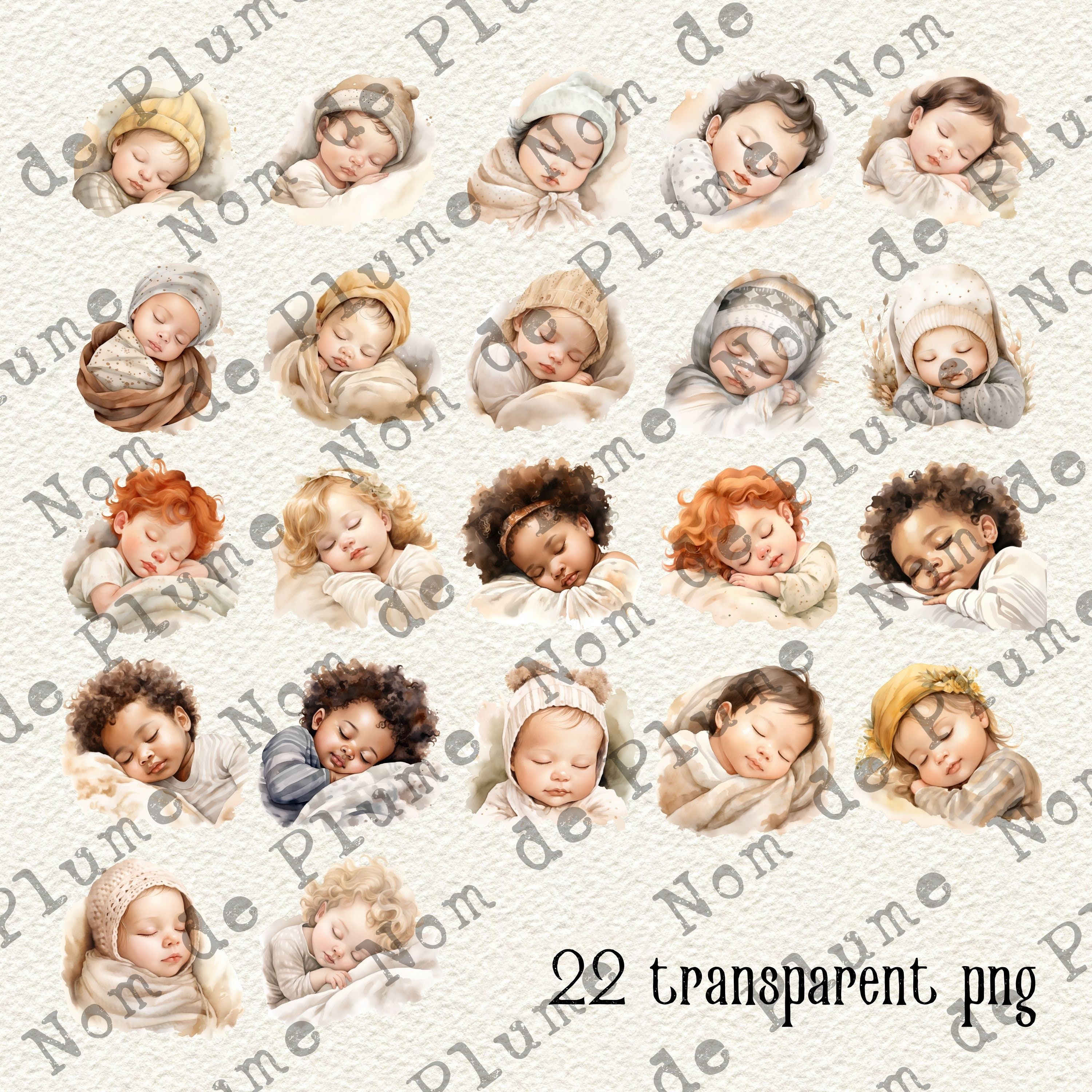 Baby Clipart PNG, Boho Baby Clipart, Sleeping Baby Clipart, Nursery ...