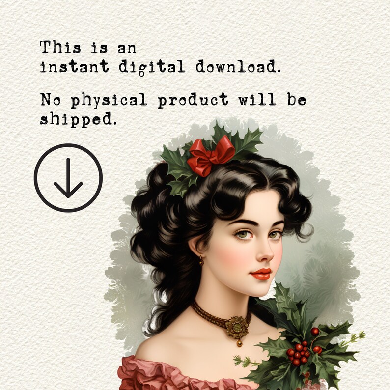 Victorian Christmas Clipart, Vintage Victorian Ephemera, Fussy Cut ...