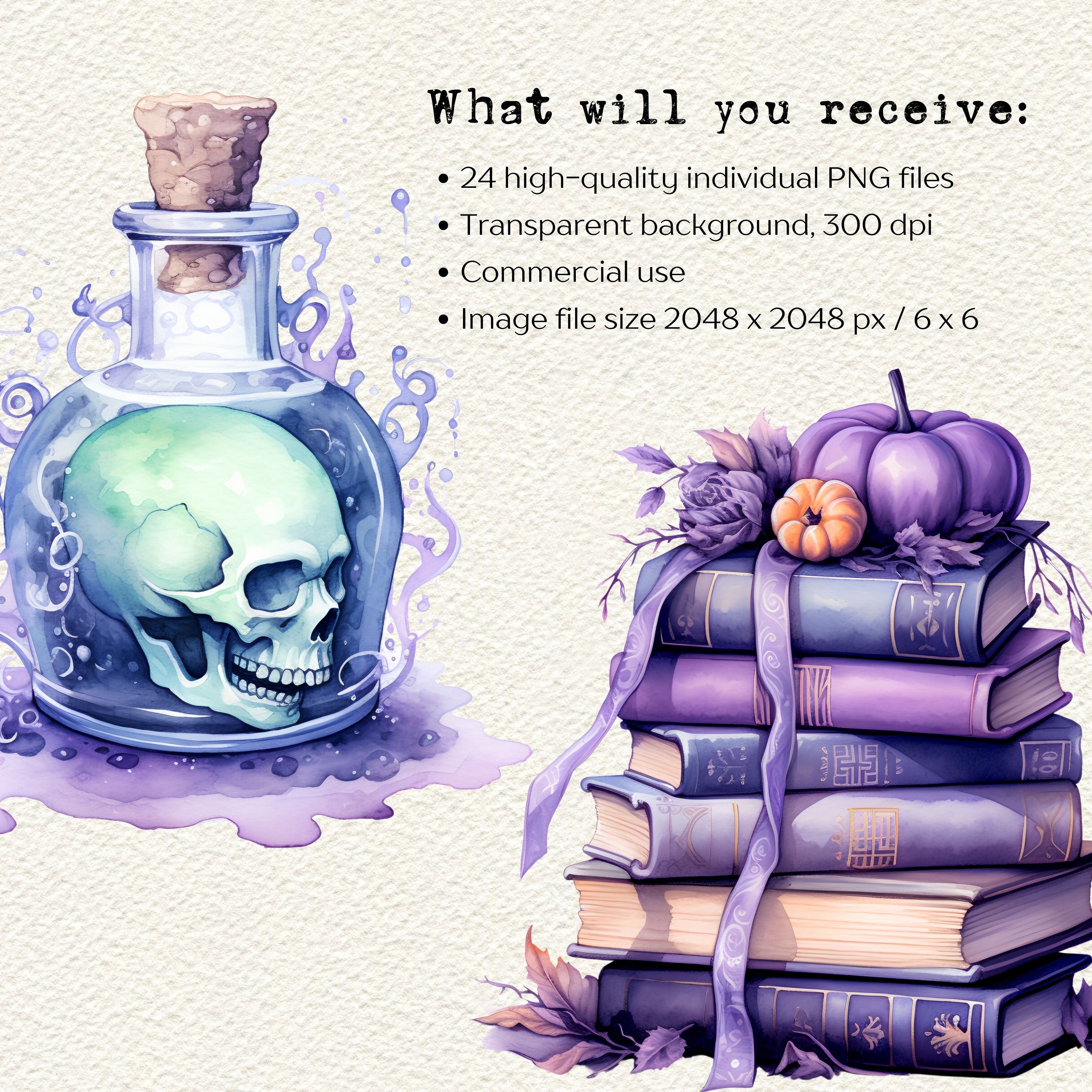 Pastel Halloween Clipart, Pastel Goth PNG, Pastel Ghouls Clipart ...